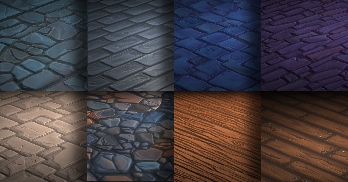 8 pack hand painted tileable textures | 2D Textures & Materials | Unity Asset Store