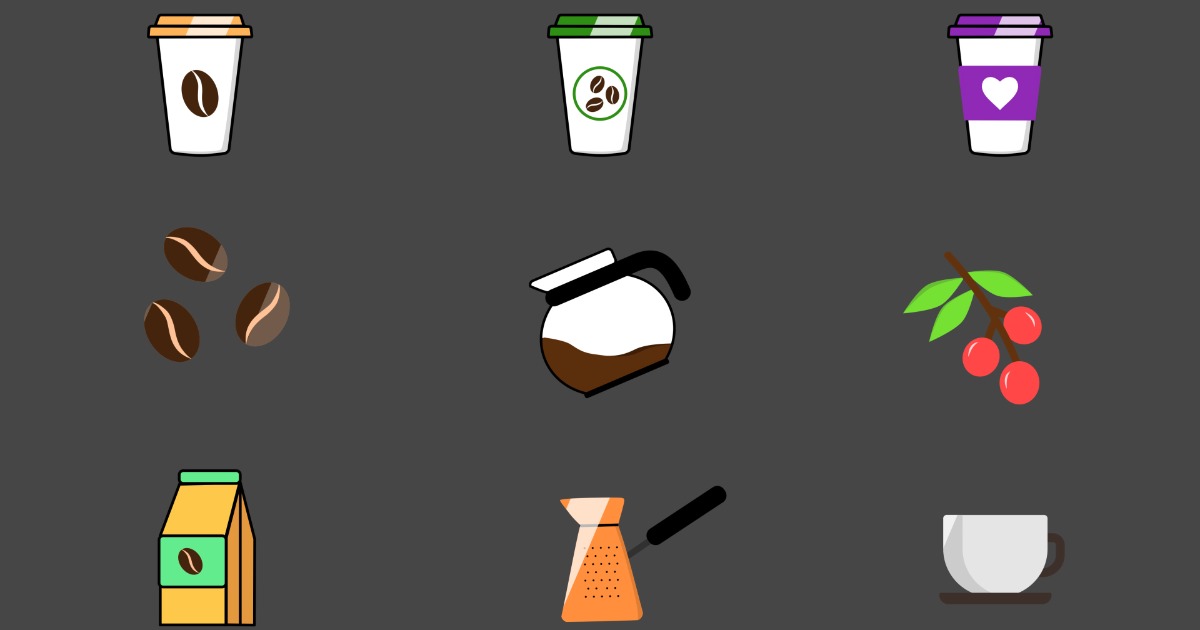 Coffee Icons And Brew Elements (09.04.25) | 2D Textures & Materials ...