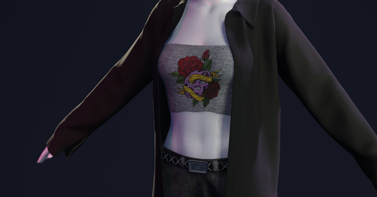 Hip Hop Street Style Outfit Female from Tafi | 3D Clothing | Unity Asset Store