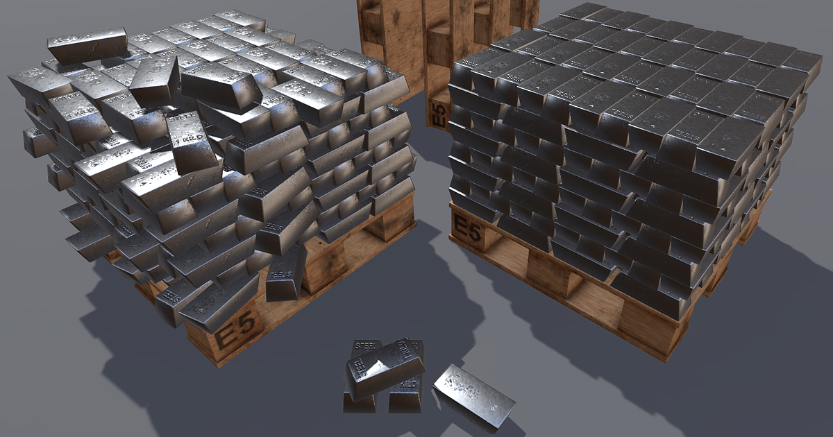 RMH Steel Bars and Pallet | 3D Props | Unity Asset Store