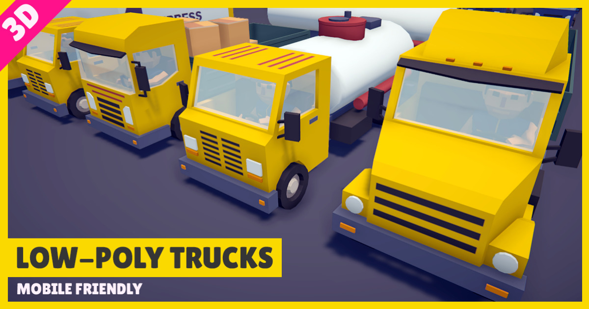 Low poly trucks | 3D Vehicles | Unity Asset Store