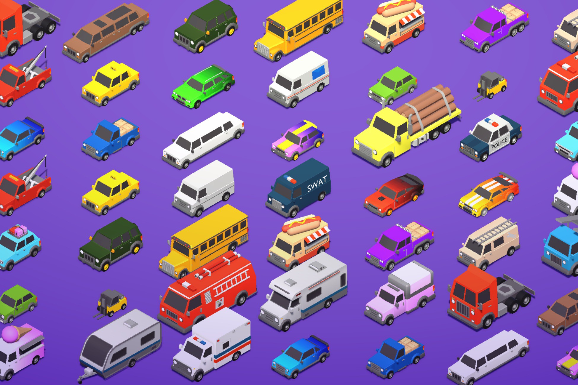 Stylized City Cars Collection | 3D Land | Unity Asset Store