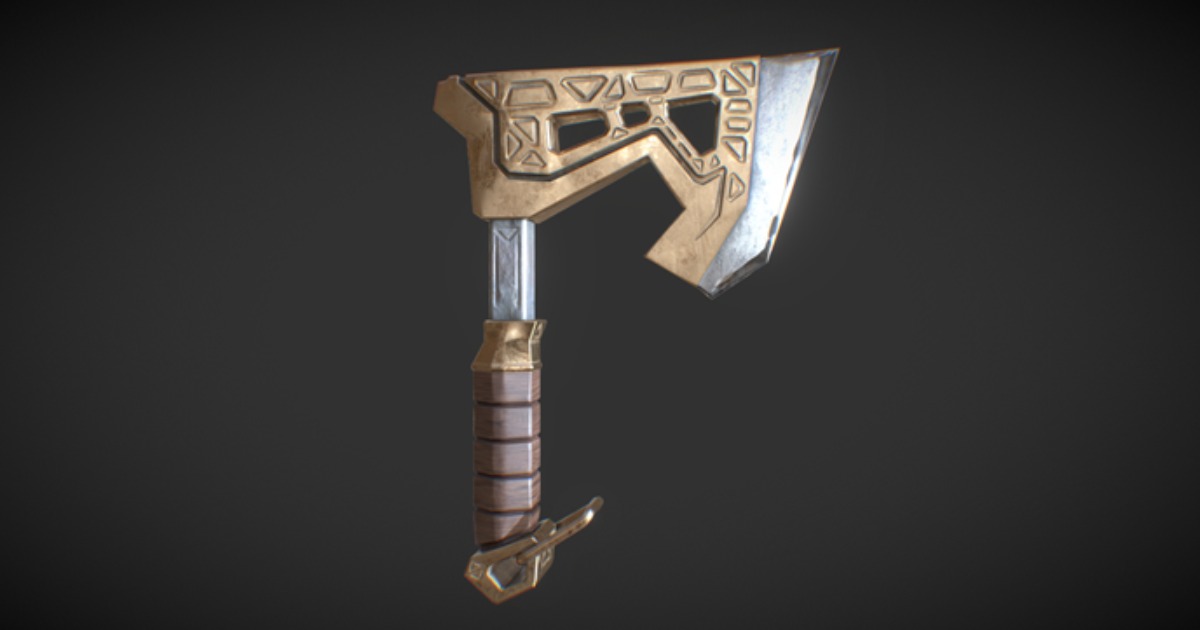 Dwarven metal hatchet axe | 3D Props | Unity Asset Store