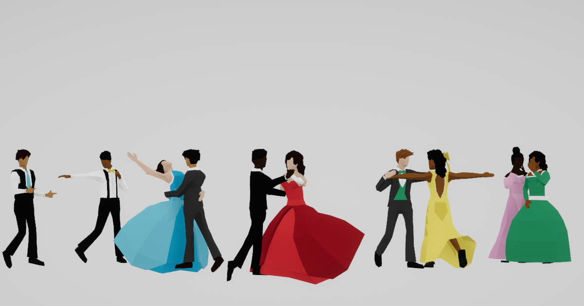 Jubilee: Low Poly Ballroom Dancers | Characters | Unity Asset Store
