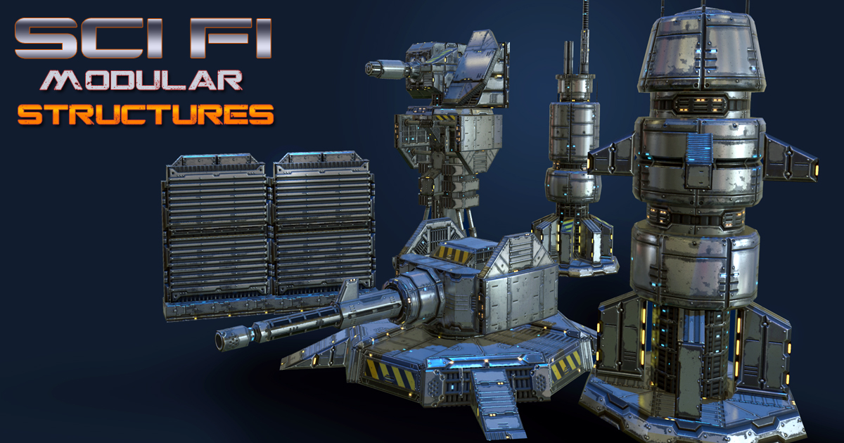 Low Poly Sci-Fi Modular Structures | 3D Sci-Fi | Unity Asset Store