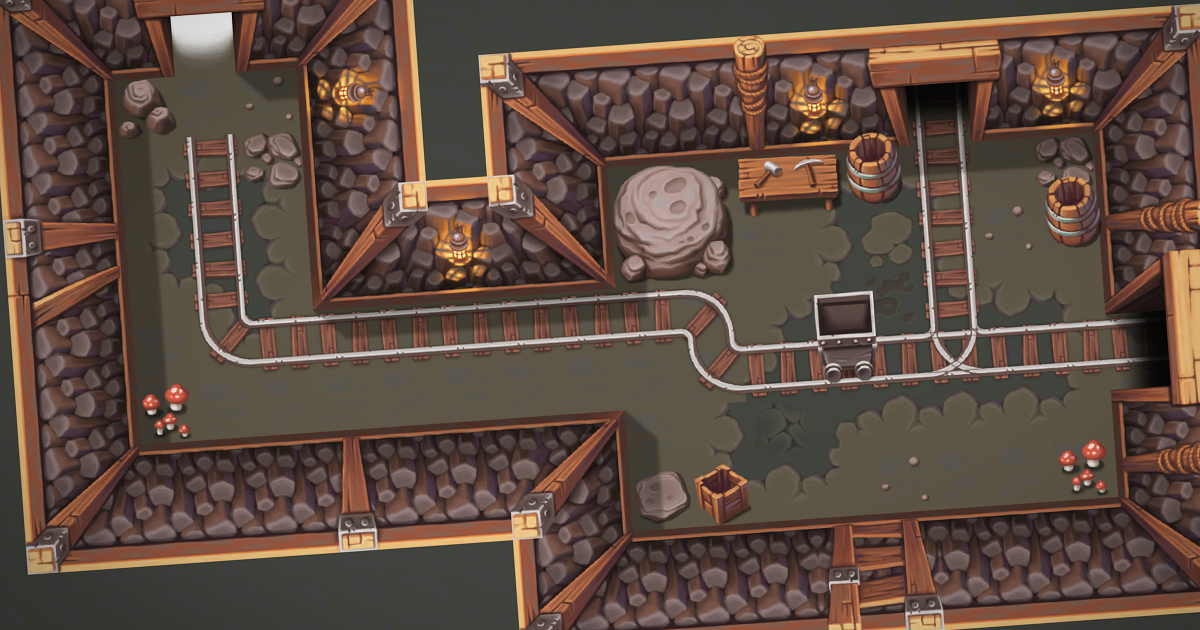 2D Hand Painted - Mine Tileset | 2D Environments | Unity Asset Store