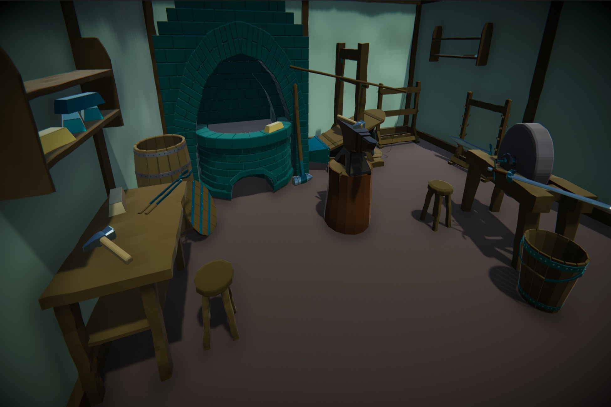 3D LowPoly - Medieval Blacksmith Props and Structures | 3D Props ...