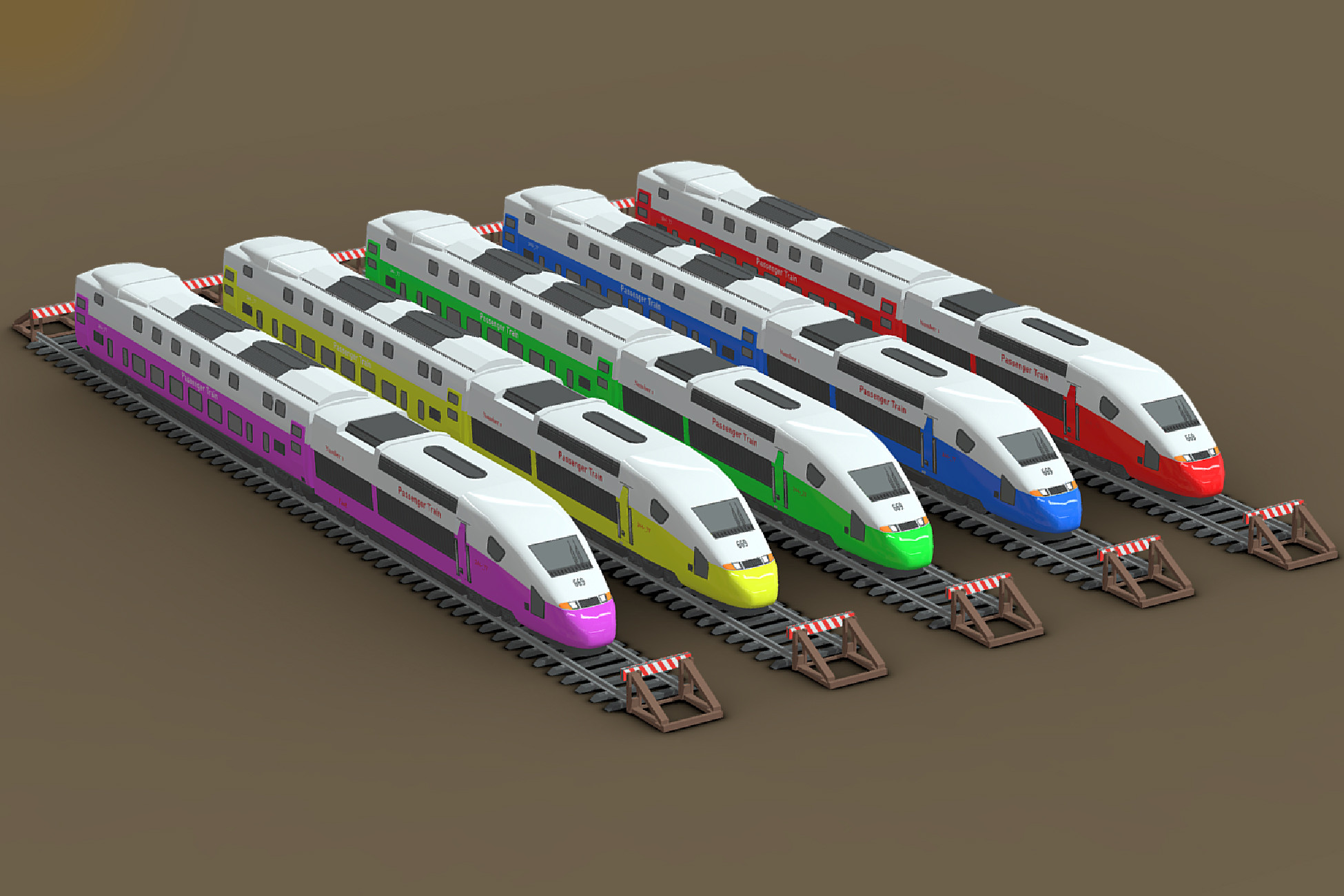 3D LowPoly Train Model # 4 | 3D 지상 | Unity Asset Store