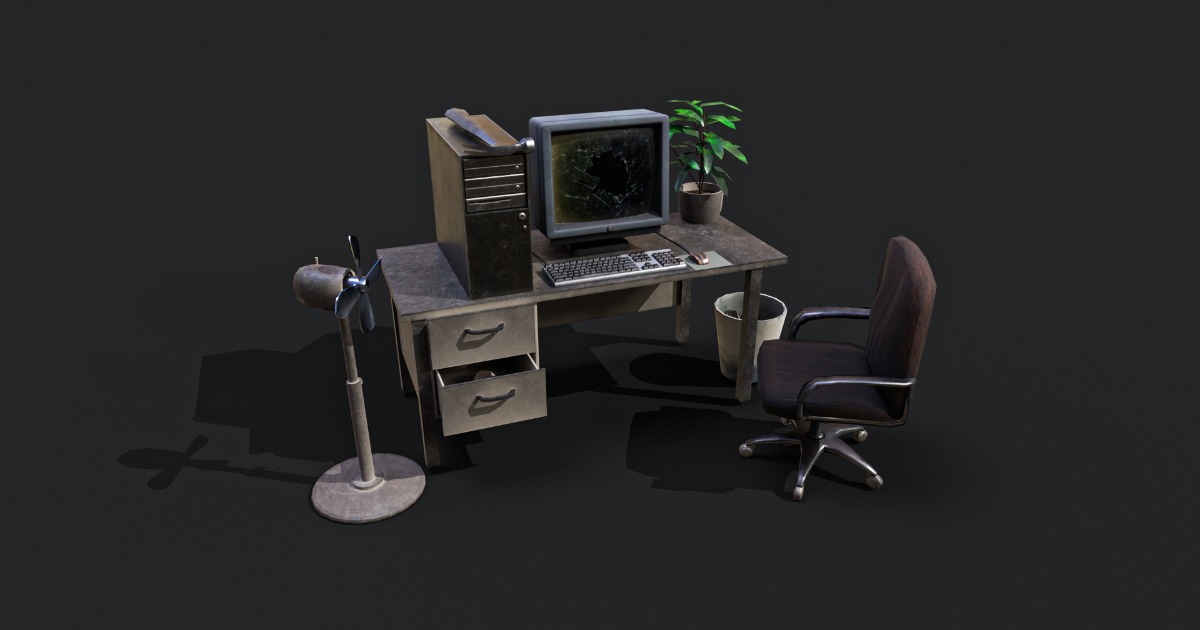 Broken Computer / Dirty props | 3D Props | Unity Asset Store