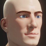 Realistic Male Head 3D Model (Low-Poly, Game-Ready, Animated, Built-In)