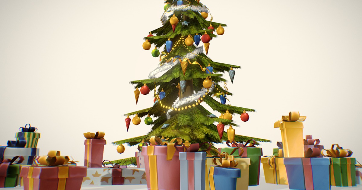Christmas Tree & Presents - Hand Painted | 3D Trees | Unity Asset Store