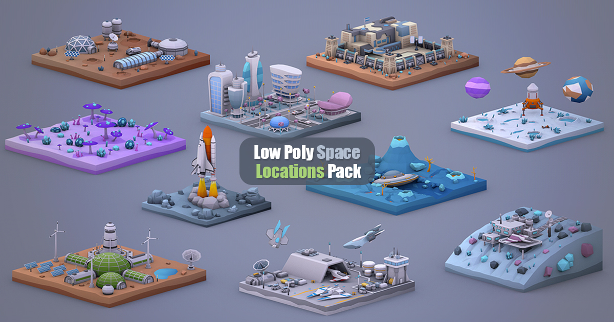 Low Poly Space Locations Pack | 3D Sci-Fi | Unity Asset Store
