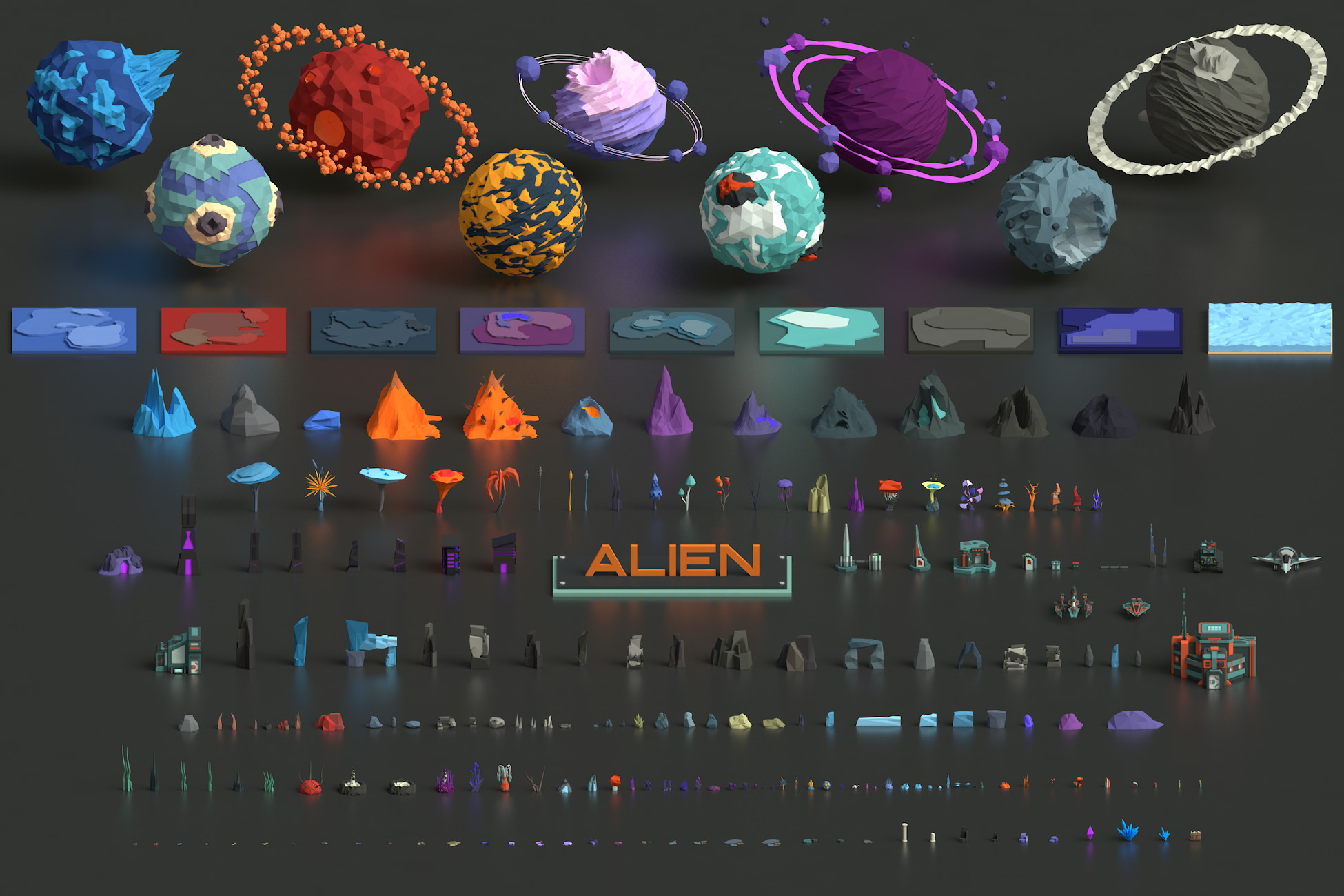Low Poly Space Alien Worlds 3D Asset Pack | 3D Sci-Fi | Unity Asset Store