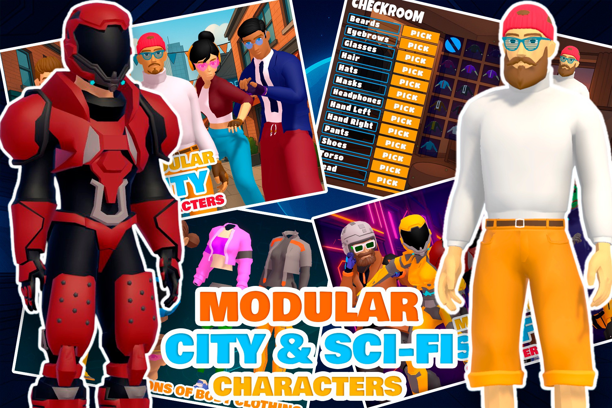 Stylized Characters - City and Sci-Fi | 3D Humanoids | Unity Asset Store