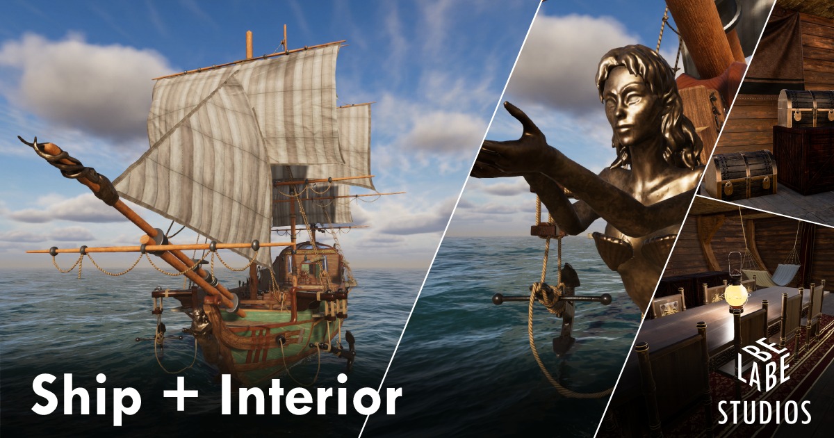 Mermaid Medieval Fantasy Ship 3d Sea Unity Asset Store