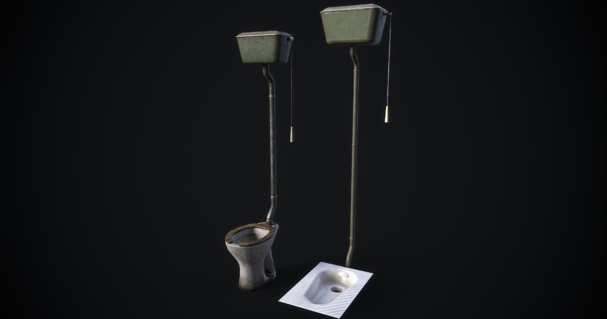 Old Toilet Bowl | 3D Furniture | Unity Asset Store