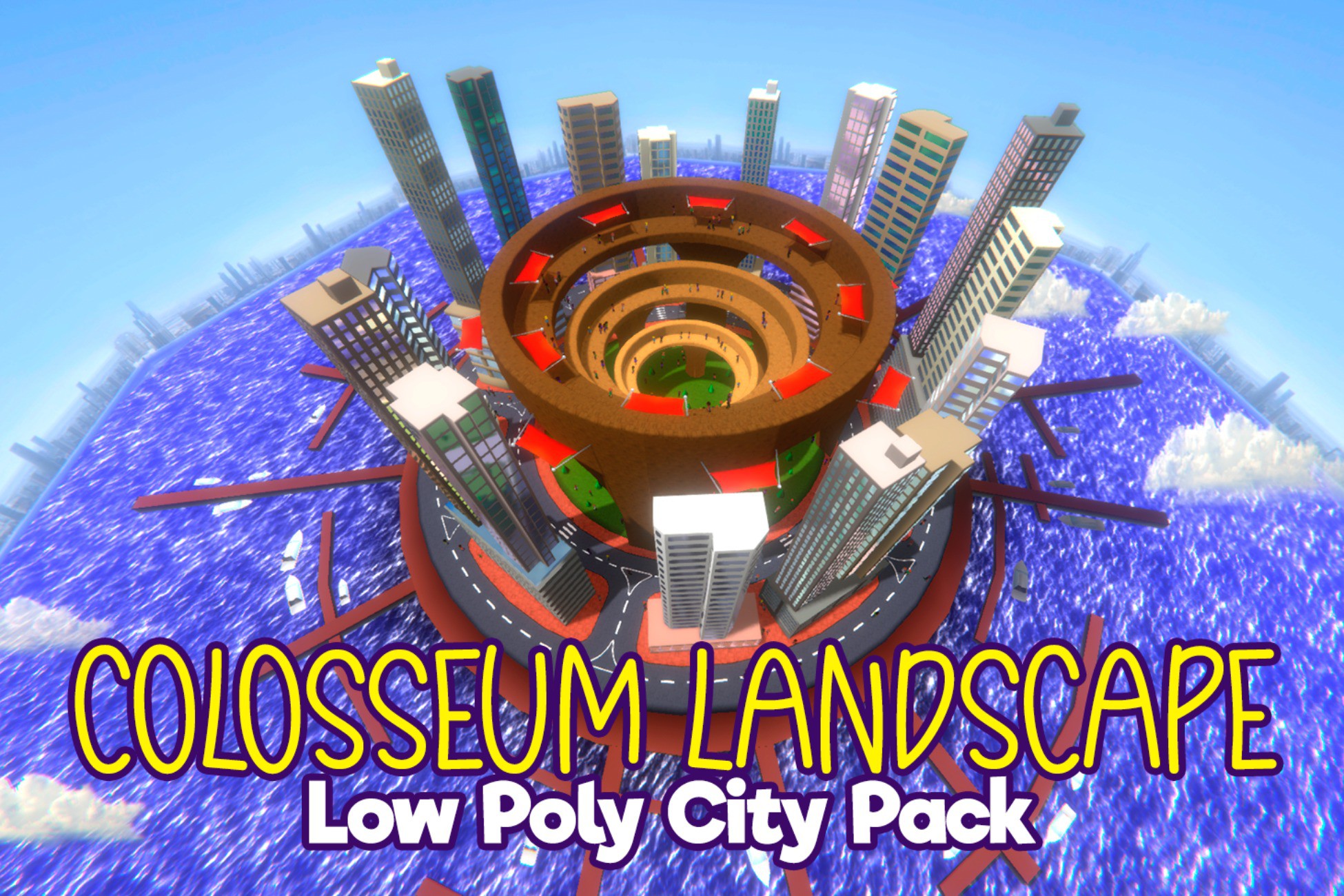 COLOSSEUM LANDSCAPE | Low Poly City Pack | 3D 도시 | Unity Asset Store