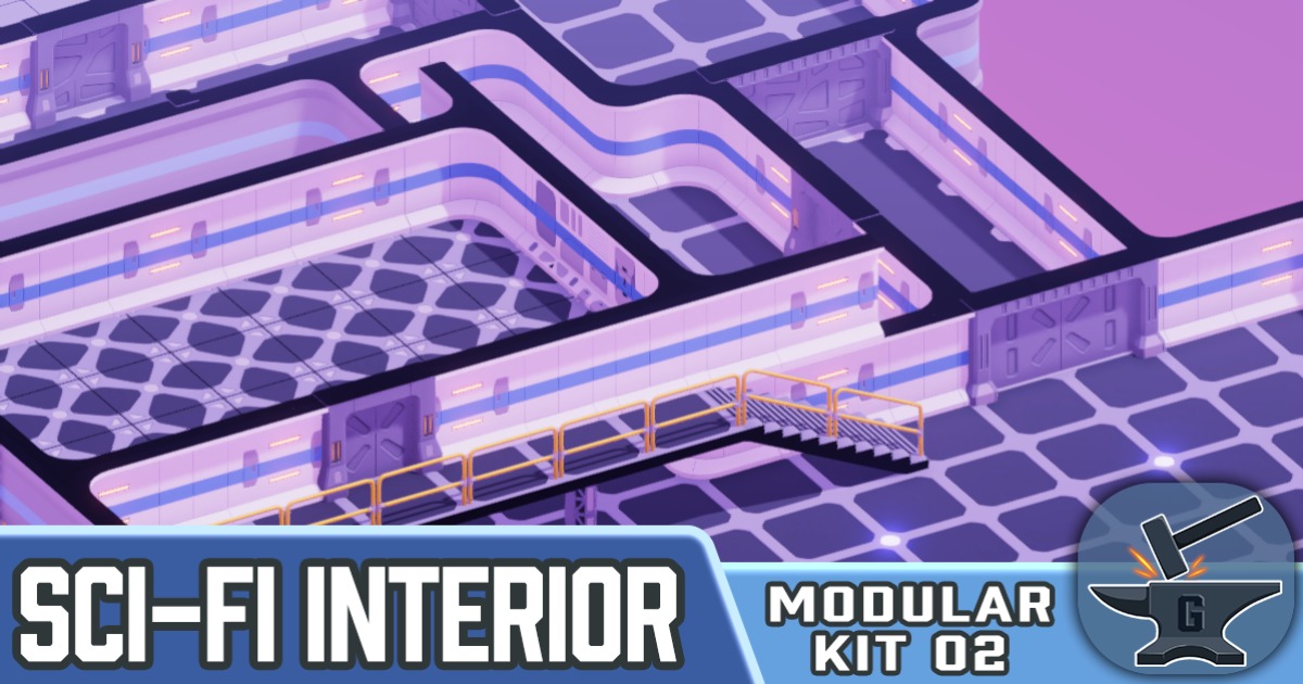 Sci-Fi Interior Modular Kit 02 | 3D Sci-Fi | Unity Asset Store