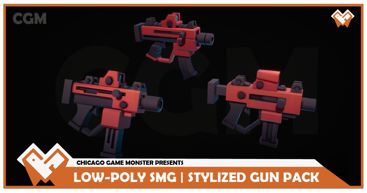 Low-Poly SMG | Stylized Gun Pack | 3D Guns | Unity Asset Store