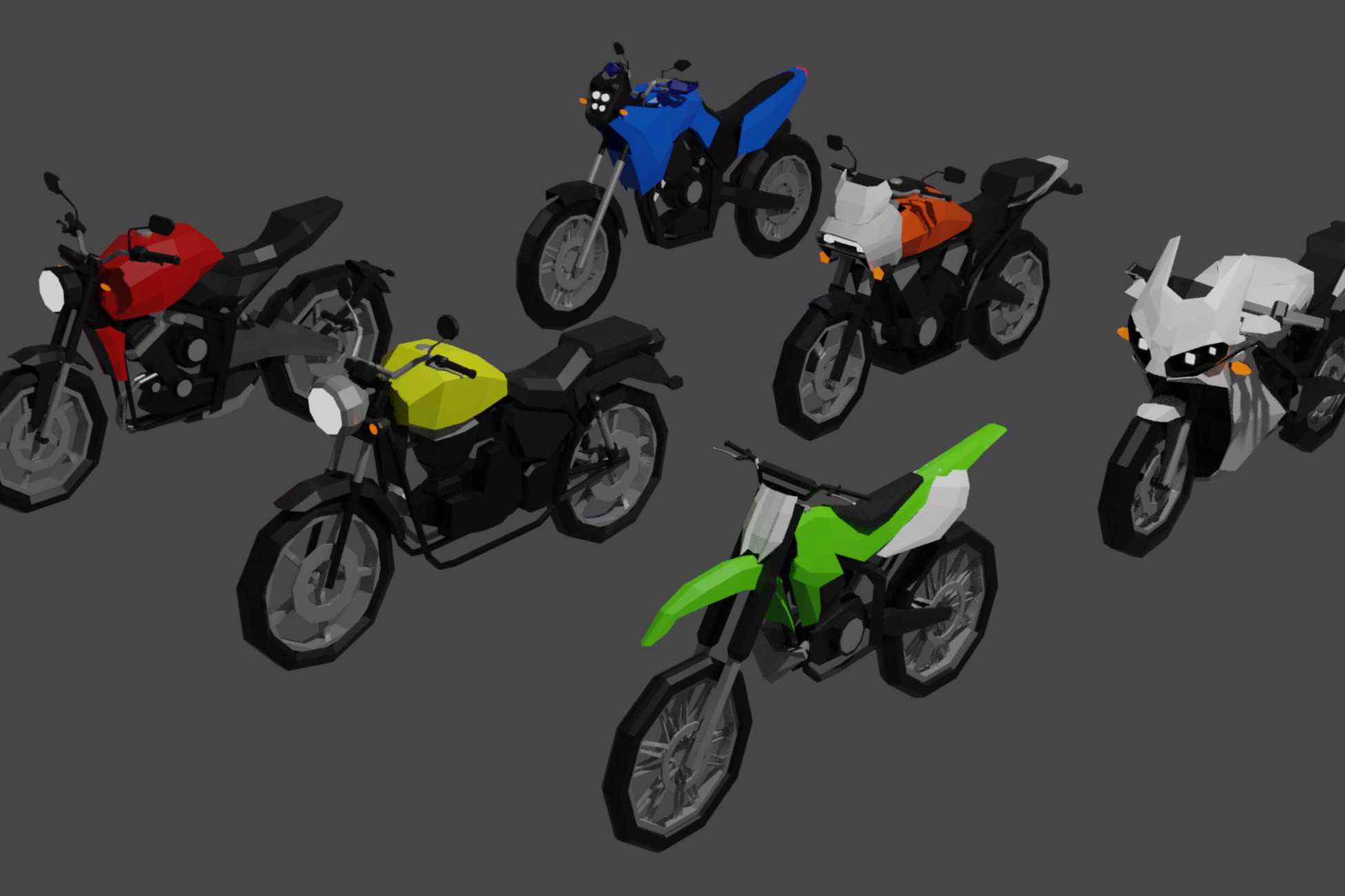Low poly motorcycles | 3D Land | Unity Asset Store