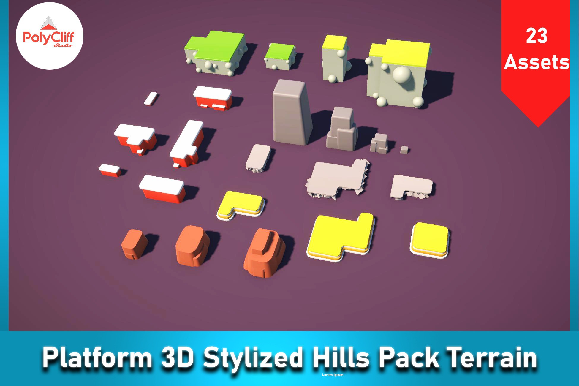 Platform 3D Stylized Hills Pack Terrain | 3D Props | Unity Asset Store