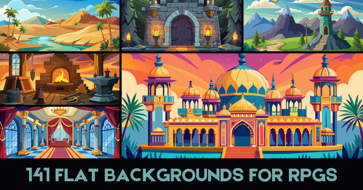 Ultimate Fantasy Backgrounds Pack - 141 Flat Backgrounds for RPGs | 2D ...