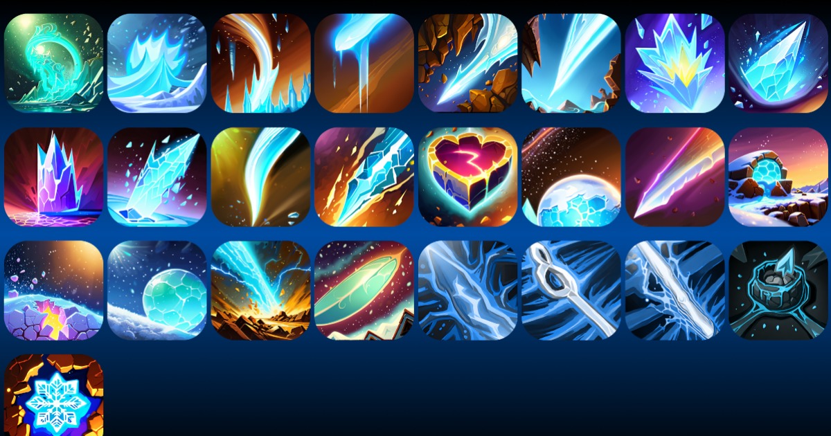 25 FREE frost mage skill icons | 2D Tiles | Unity Asset Store