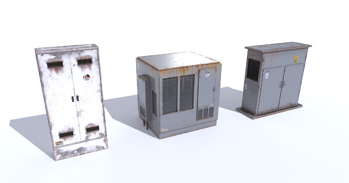 Electric Substation Transformer Set | 3D Industrial | Unity Asset Store