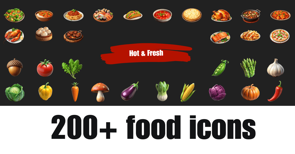 2D Food Pack - 230 Icons (v.2.0) | 2D 아이콘 | Unity Asset Store