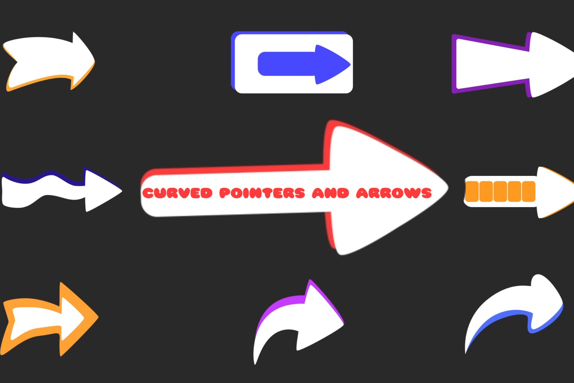 Curved Pointers And Highlight Arrows by FXMonster
