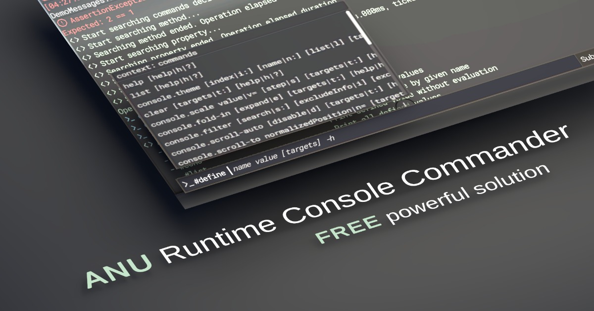 ANU Runtime Console Commander | Utilities Tools | Unity Asset Store