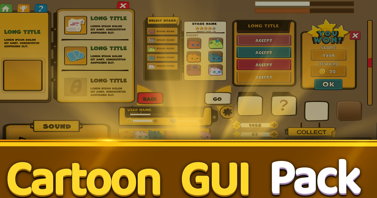 Simple 2D UI Package | 2D GUI | Unity Asset Store