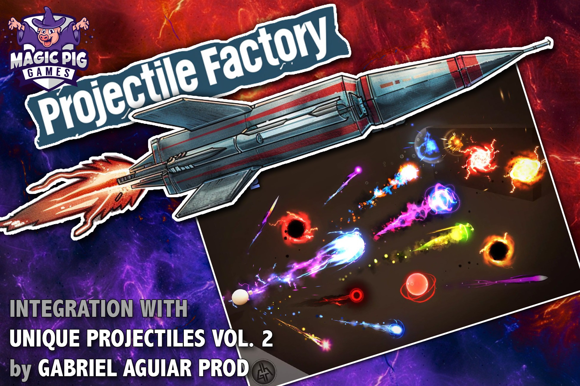 Projectile Factory For Unique Projectiles Vol 2 By Gabriel Aguiar Prod Vfx Particles Unity