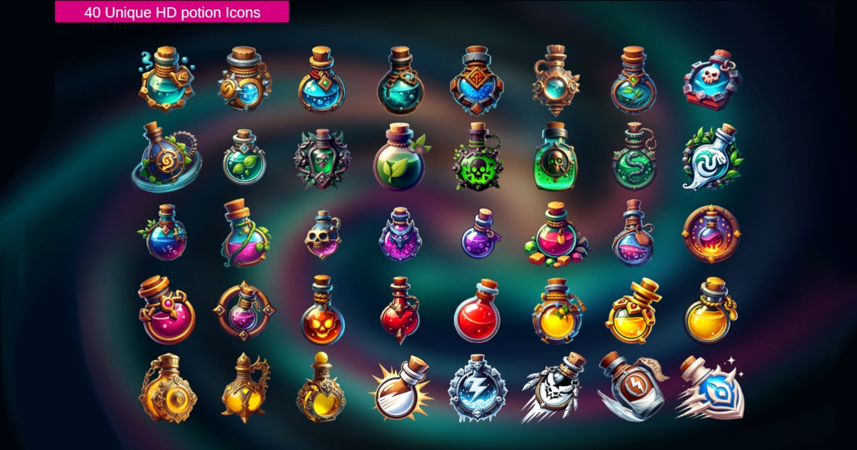 HD fantasy potions pack | 2D Icons | Unity Asset Store