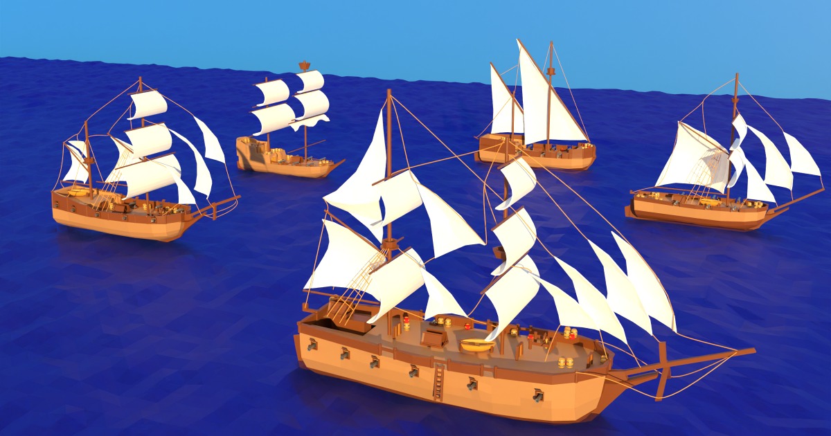 Low poly sailing ships pack | 3D Sea | Unity Asset Store