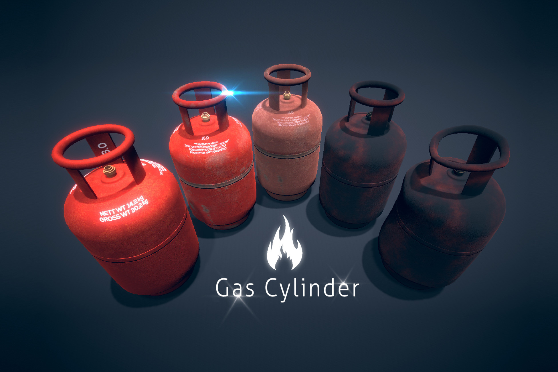Gas cylinder PBR pack (FREE) | 3D Industrial | Unity Asset Store