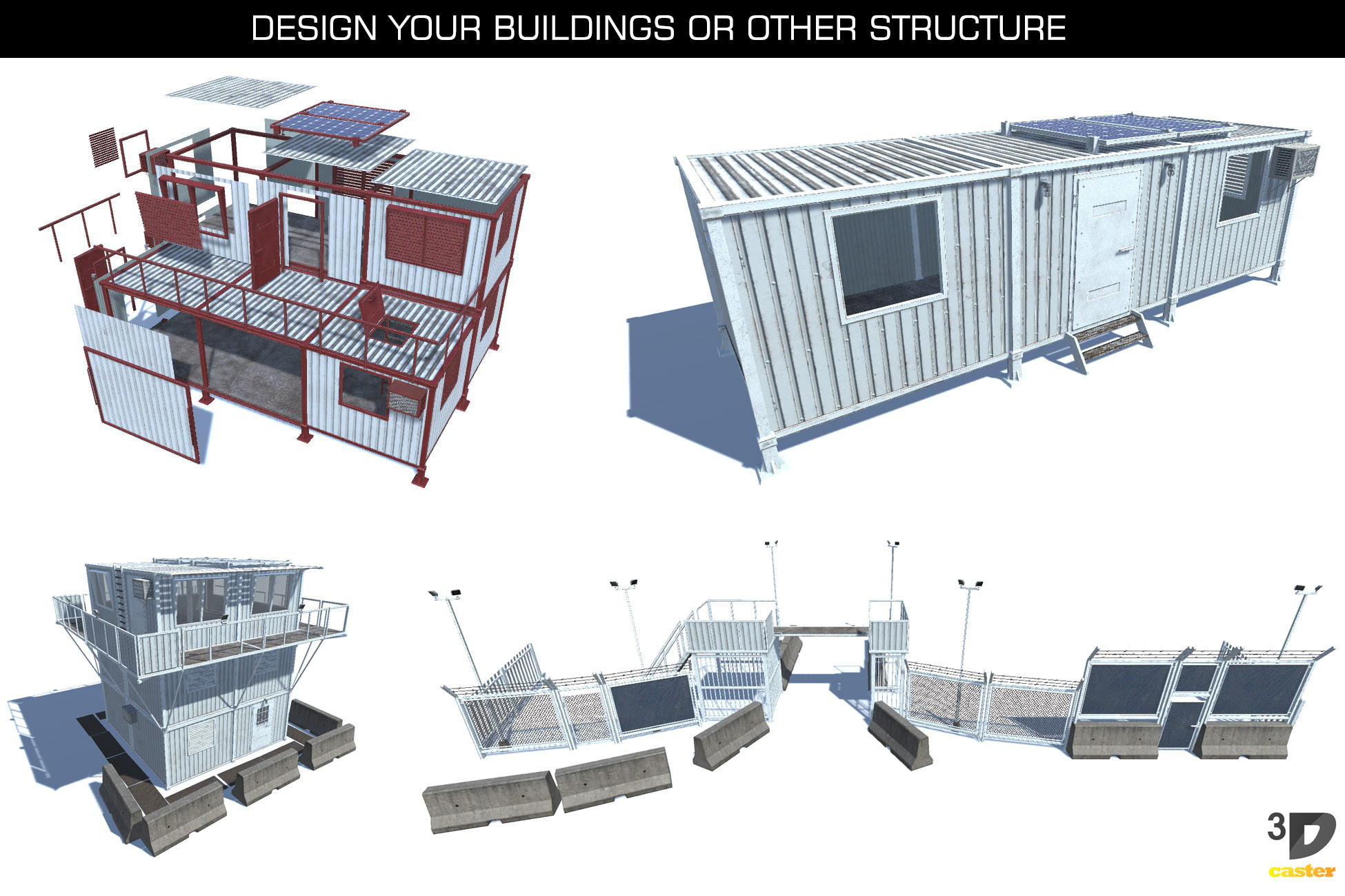 Modular Containers Buildings | 3D Industrial | Unity Asset Store
