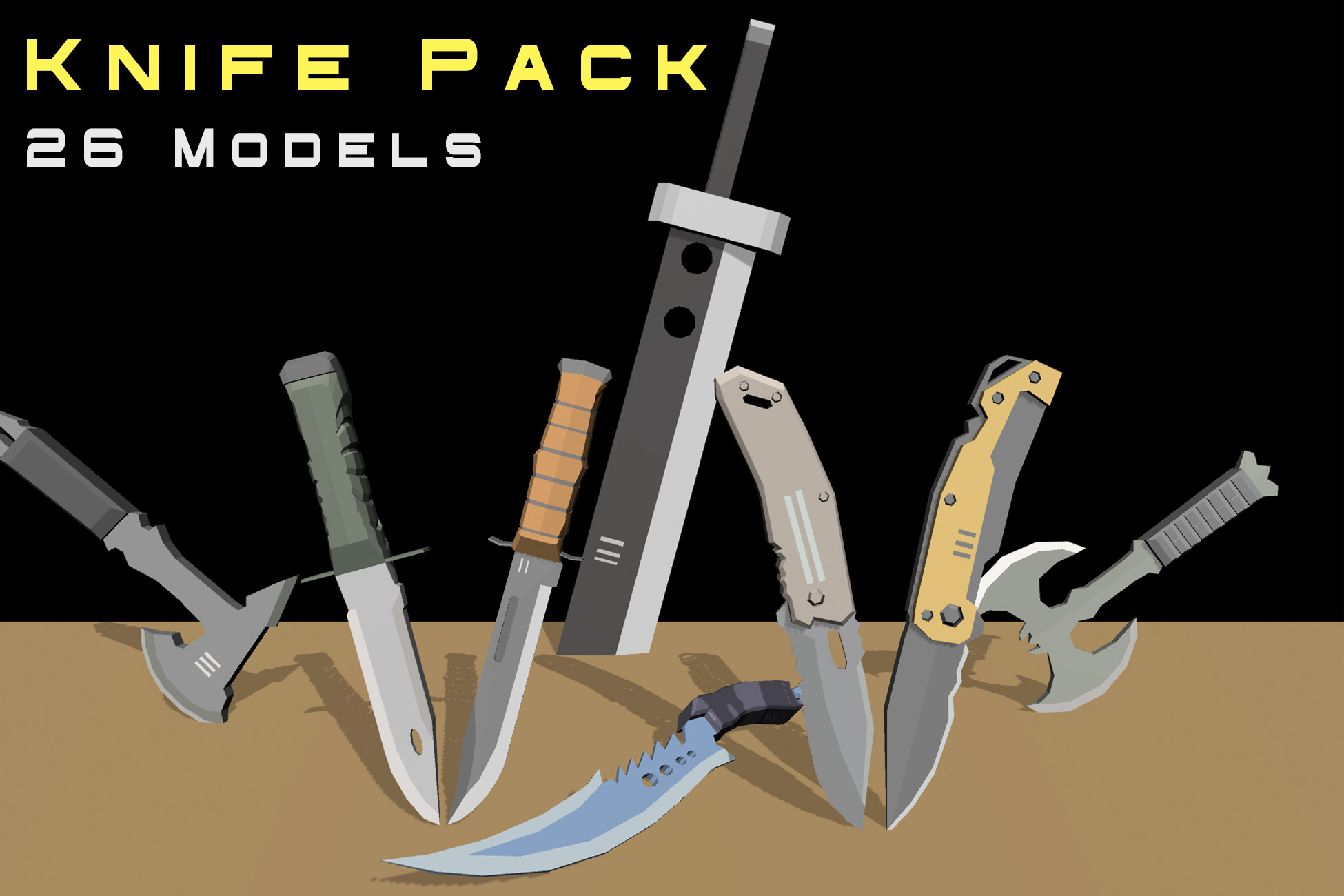 Low Poly Knife Pack | 3D Weapons | Unity Asset Store