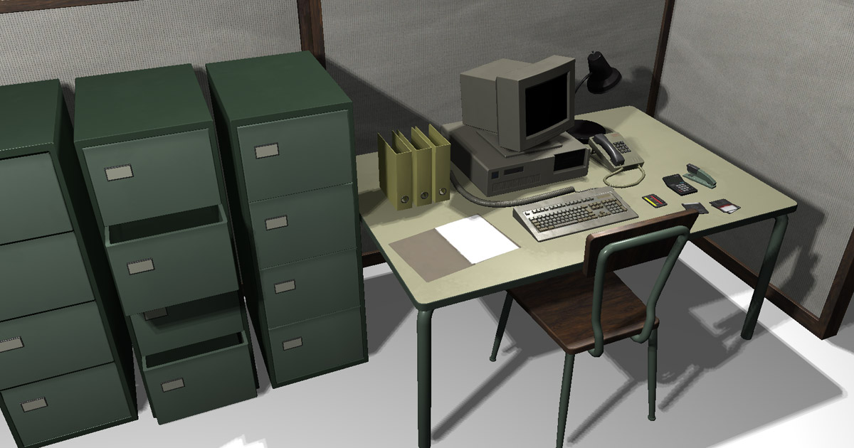 90's Retro Office Props PBR | 3D Props | Unity Asset Store