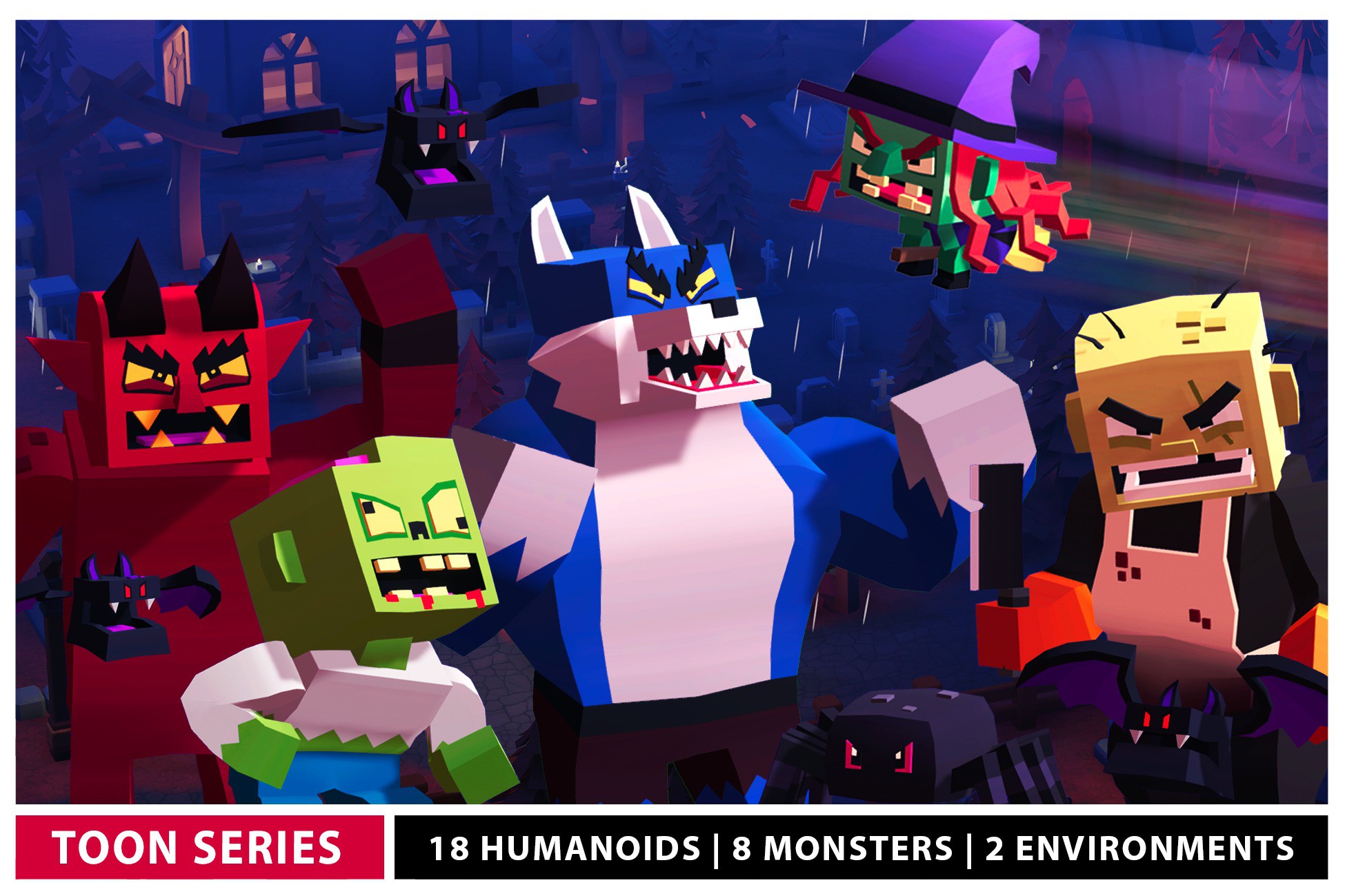 Halloween Characters And Environment Ultimate Pack Toon Series | 3D ...