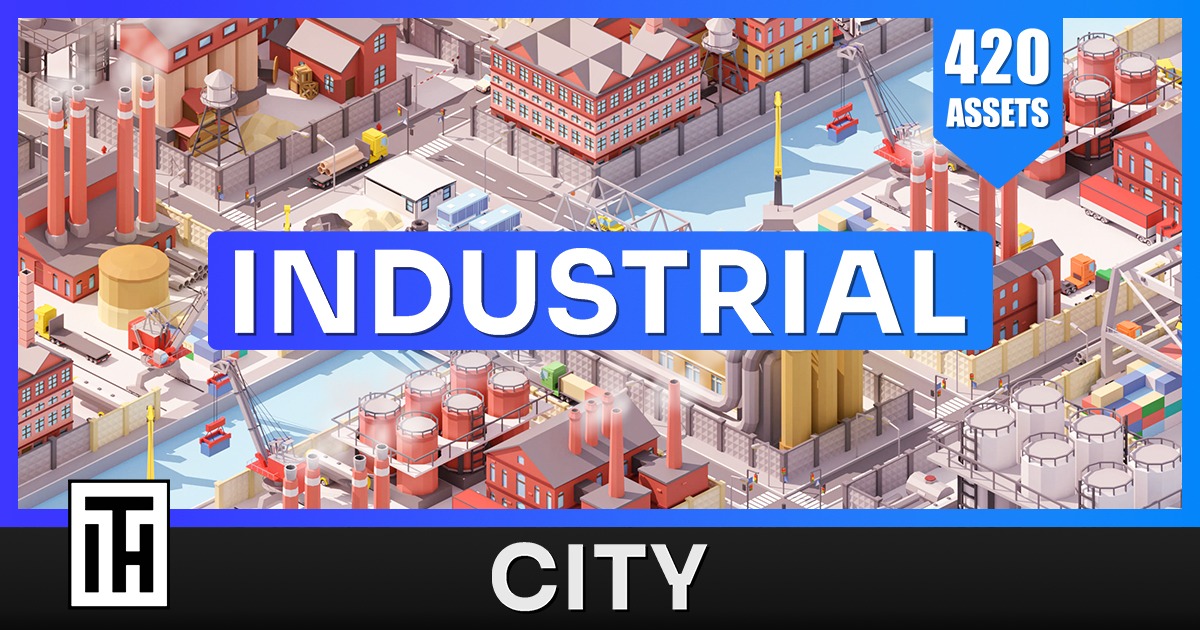 Industrial City - Low Poly 3D Models Pack | 3D 공장 | Unity Asset Store