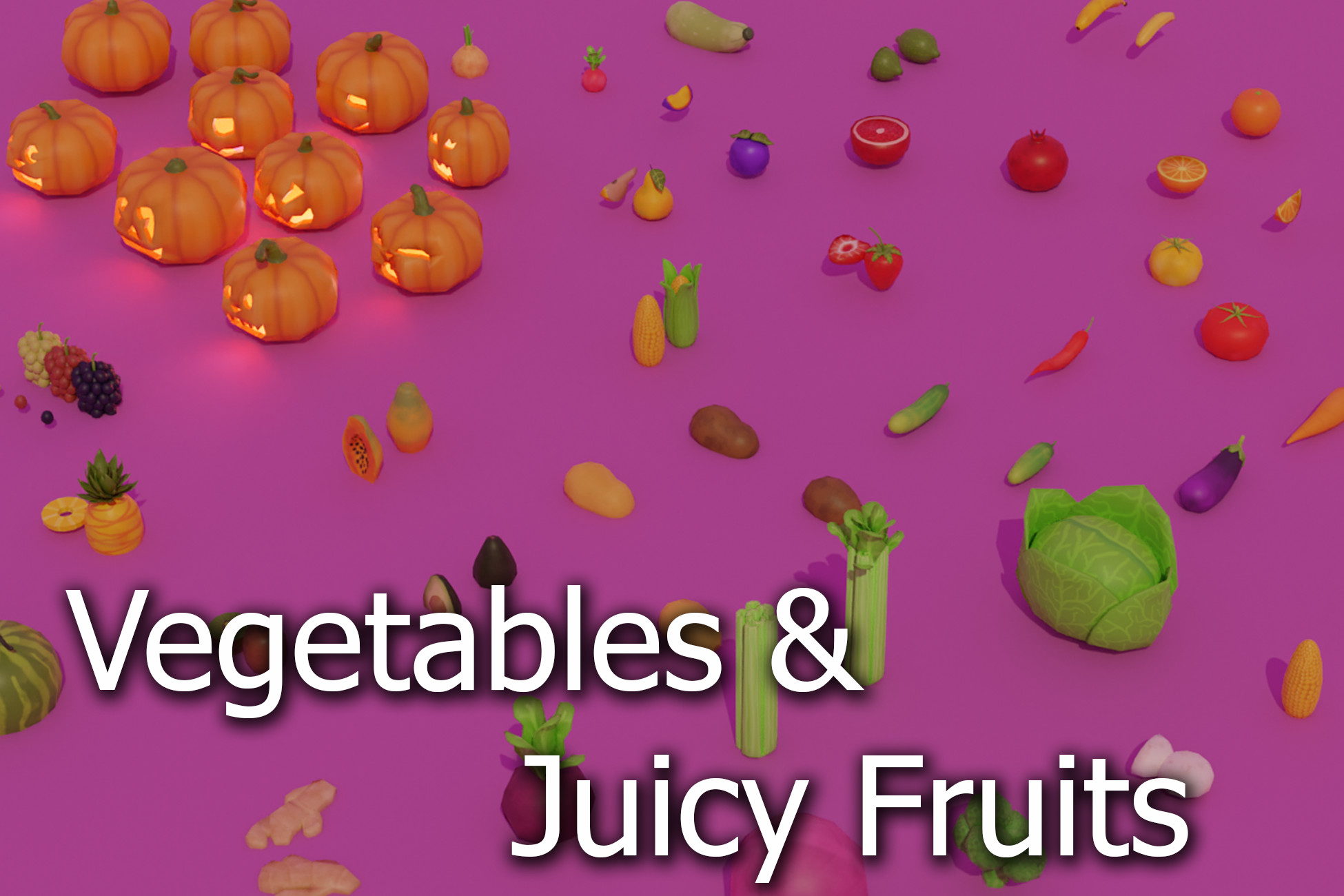 Low Poly Vegetables And Juicy Fruits | 3D Food | Unity Asset Store