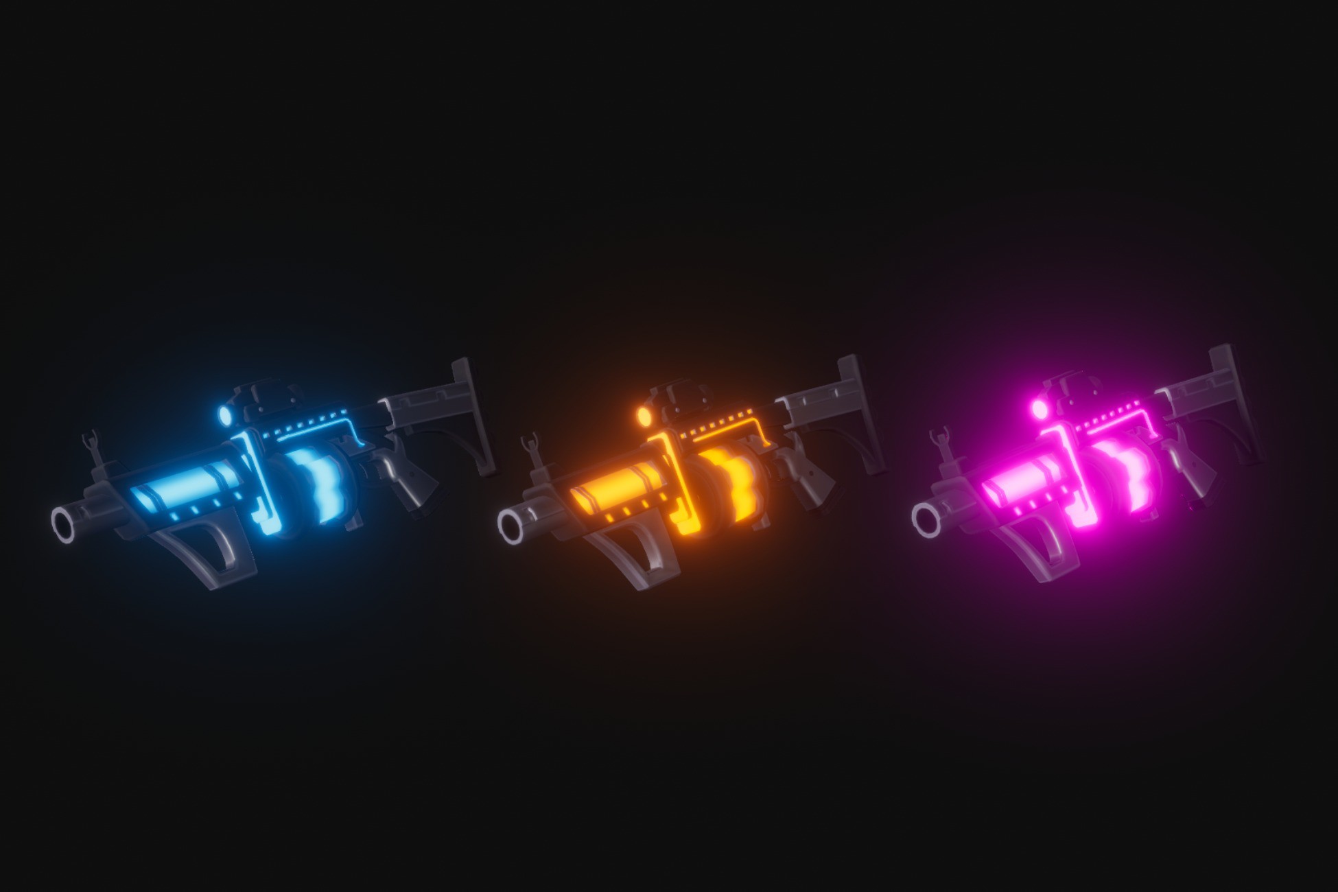 Neon Cyber Weapon Pack - Grenade Launcher | 3D Weapons | Unity Asset Store