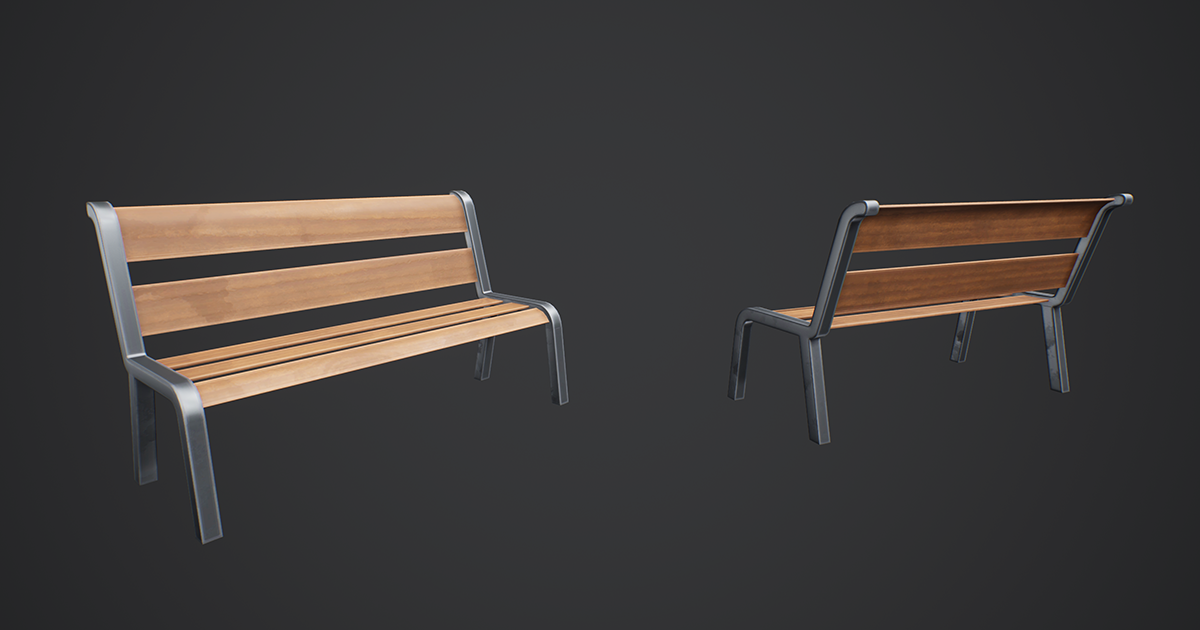 Stylized Wooden Bench | 3D Exterior | Unity Asset Store