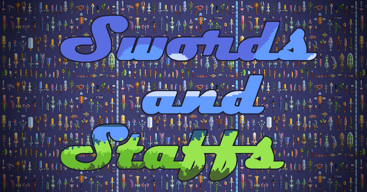 Pixel Art - Swords and Staffs | 2D Abstract | Unity Asset Store