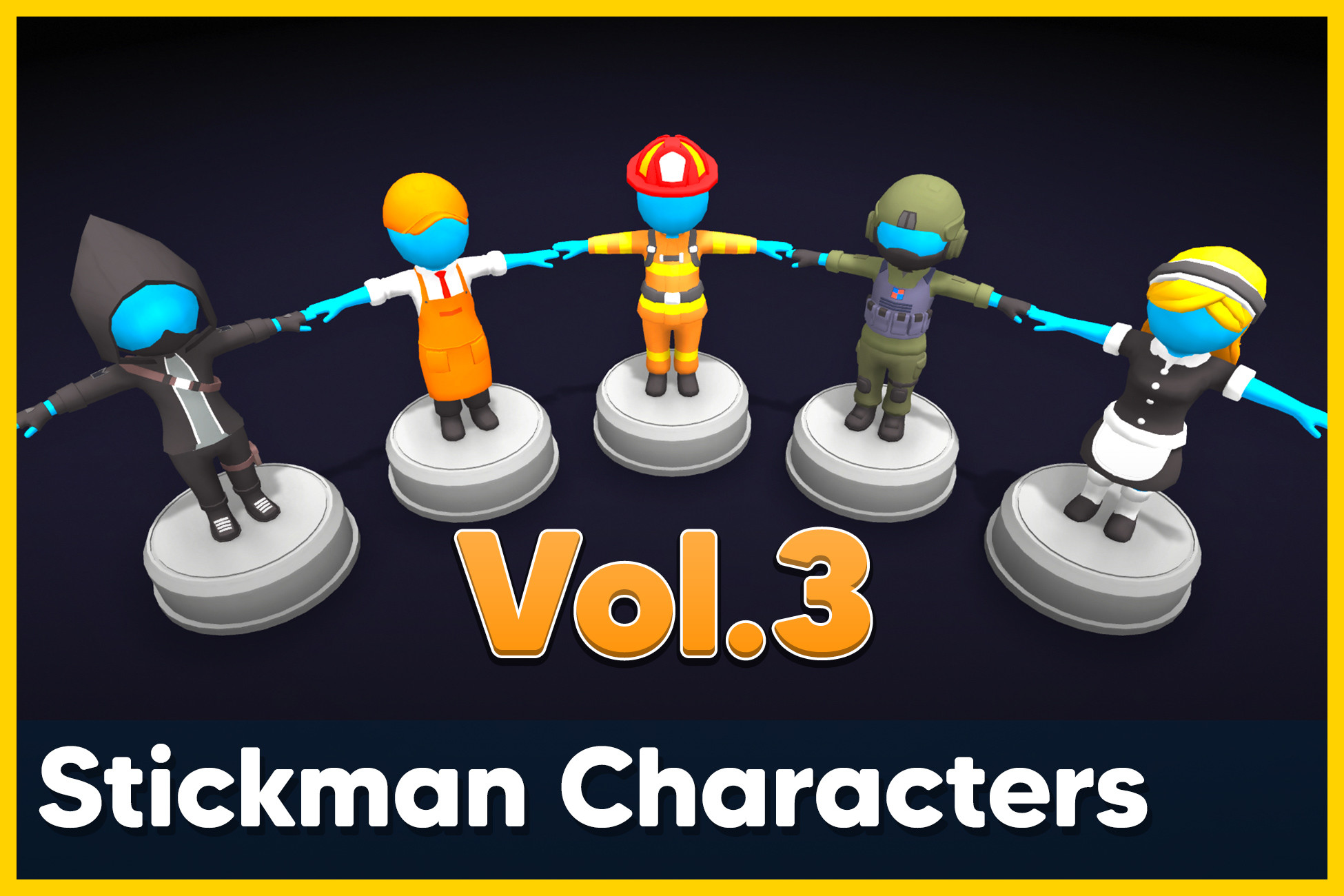 HyperCasual Character Stickman Vol.3 | 3D Humanoids | Unity Asset Store
