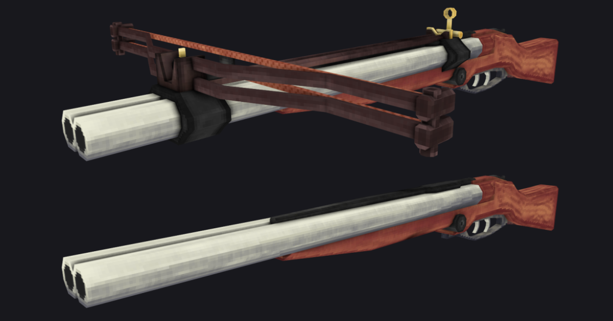 Shotgun Crossbow Lowpoly Pixelated (Fully Animated) | 3D Animations ...