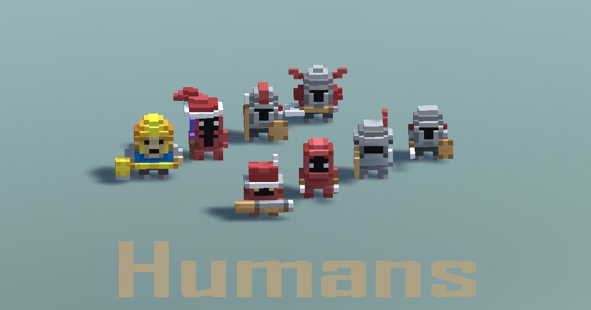 3D-Voxel Animated models - Humans | 3D Creatures | Unity Asset Store