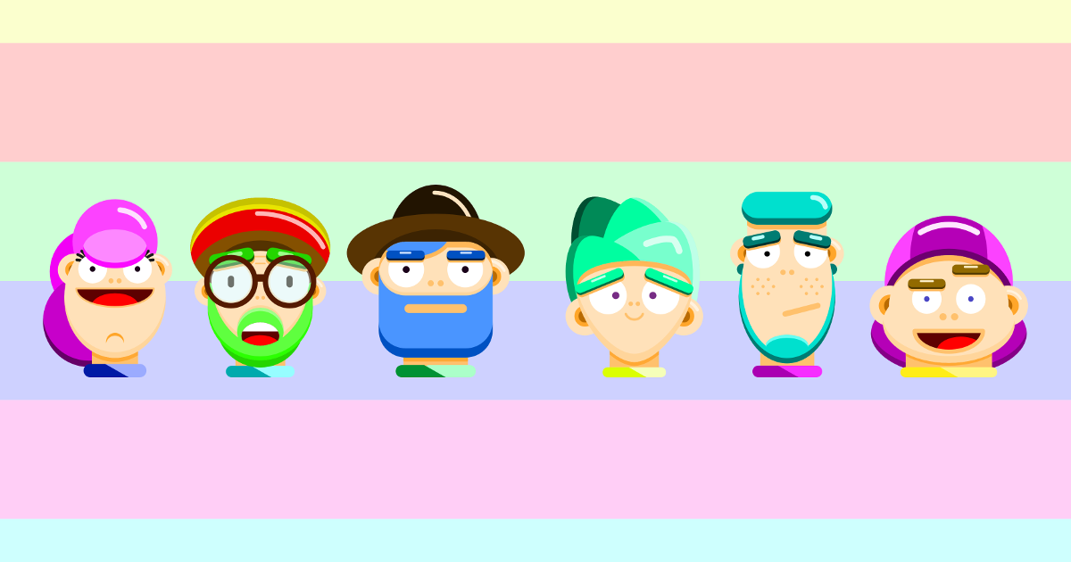 Cool Flat Style Avatars | 2D Characters | Unity Asset Store