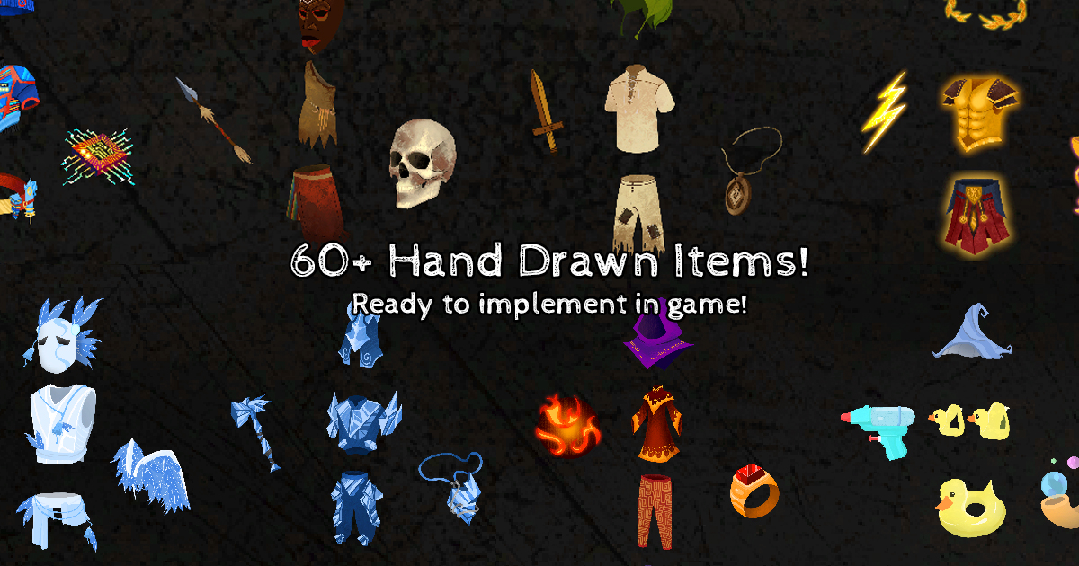60 Hand Drawn 2D Items (Armour) | 2D Textures & Materials | Unity Asset ...